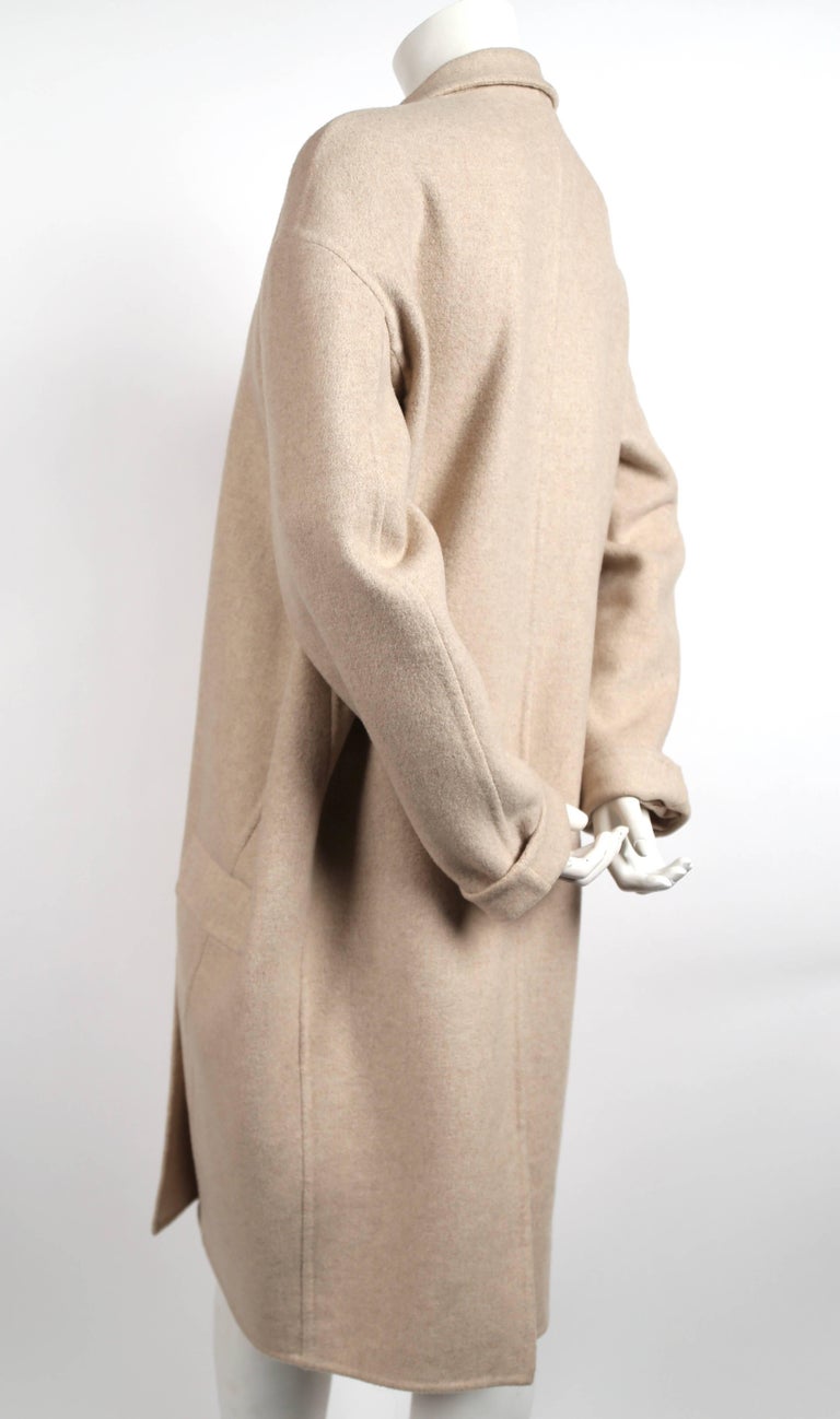 Celine By Phoebe Philo heathered oatmeal "egg shape" cashmere coat at ...