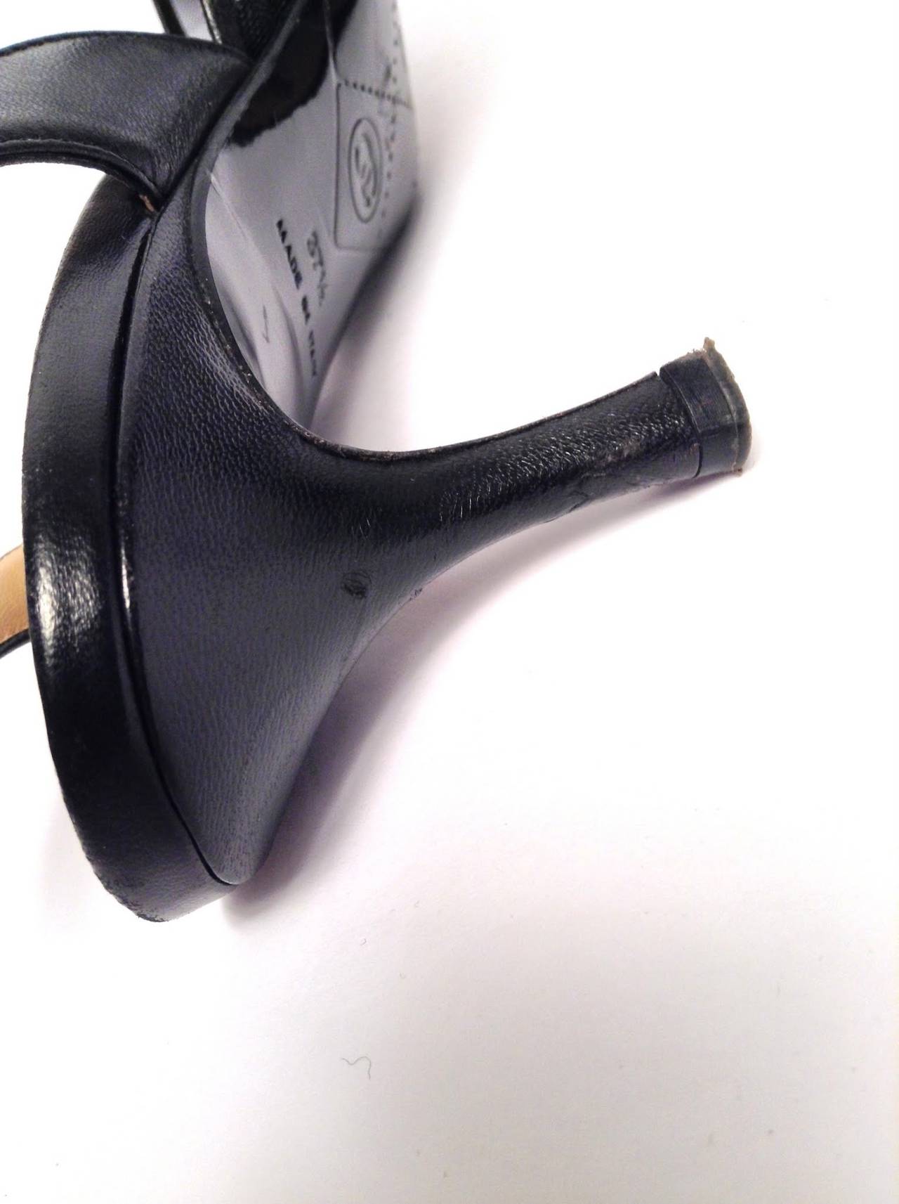 Chanel Leather and mesh Sling Back Size 37.5 For Sale at 1stDibs