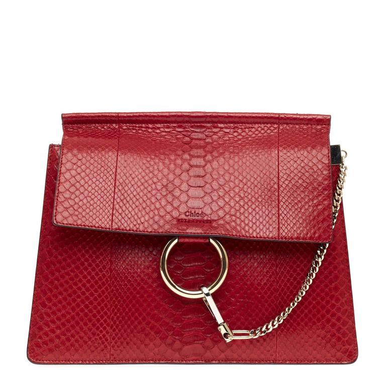 Chloe Faye Shoulder Bag Python Medium at 1stDibs