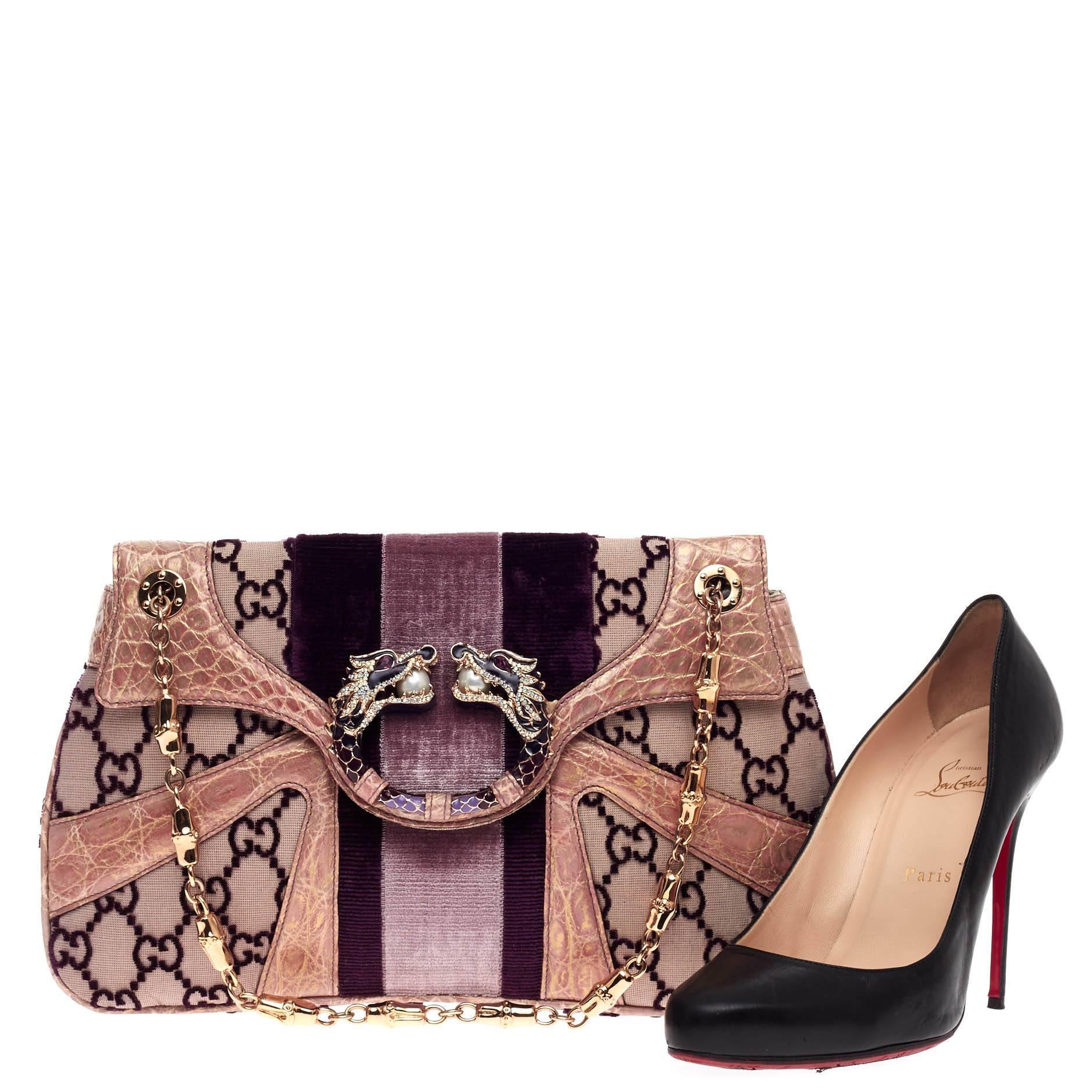 Gucci Jeweled Dragon Bag Velvet Monogram at 1stDibs | gucci dragon bag ...