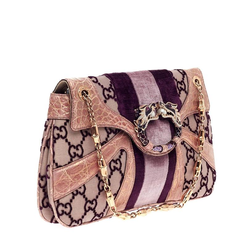 Gucci Jeweled Dragon Bag Velvet Monogram at 1stDibs | gucci dragon bag