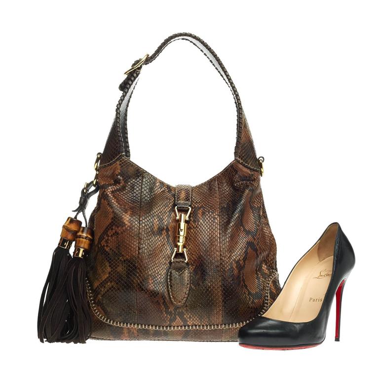 Gucci New Jackie Handbag Python Medium at 1stDibs