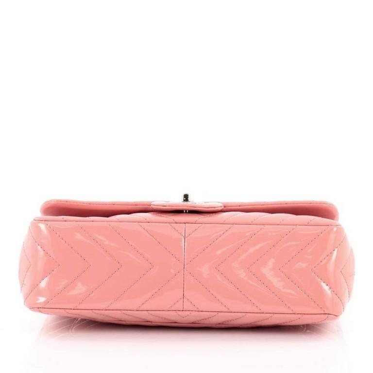 Chanel Classic Single Flap Bag Chevron Patent Jumbo at 1stDibs
