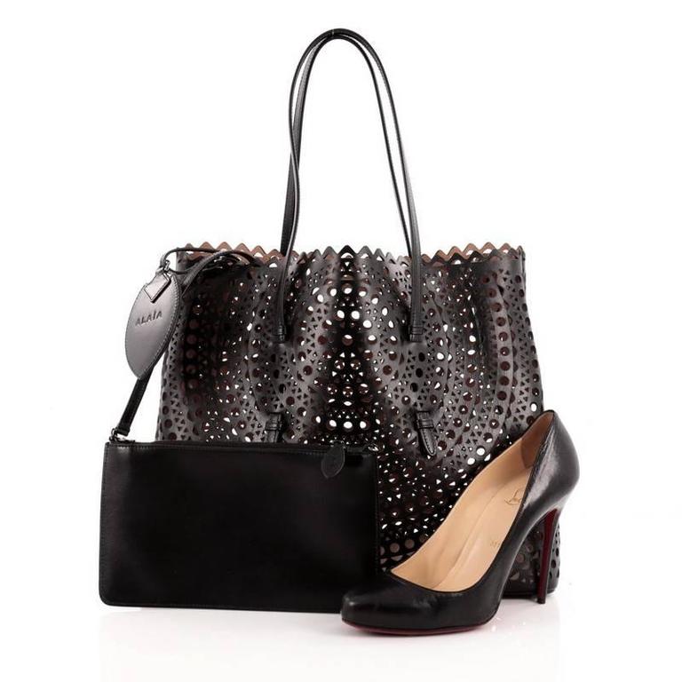 Alaia Open Tote Laser Cut Leather Large at 1stDibs