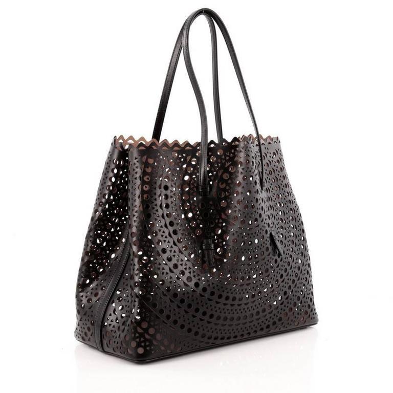 Alaia Open Tote Laser Cut Leather Large at 1stDibs