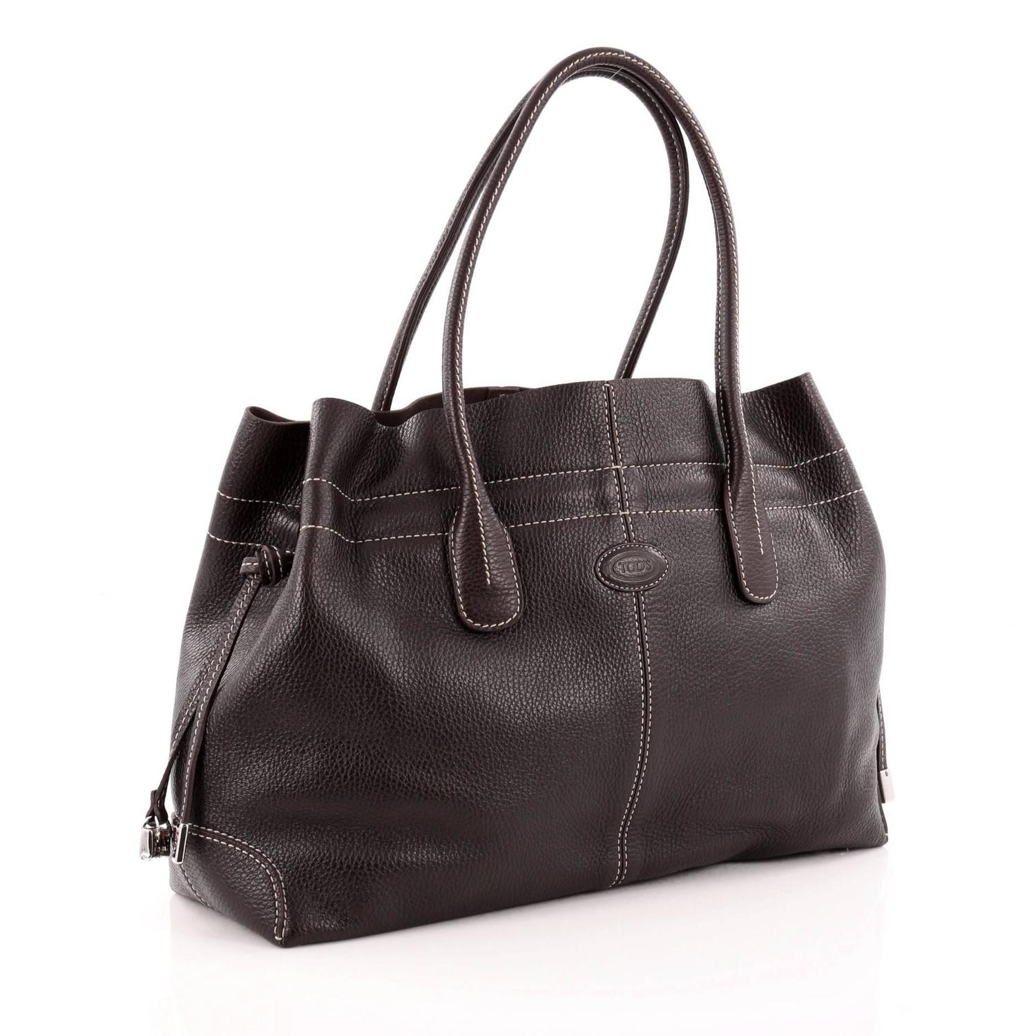 Tod's Classic D-Bag Tote Leather Medium For Sale at 1stdibs