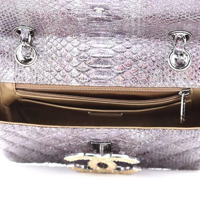 Chanel Crystal CC Chain Flap Bag Quilted Python Small at 1stDibs ...