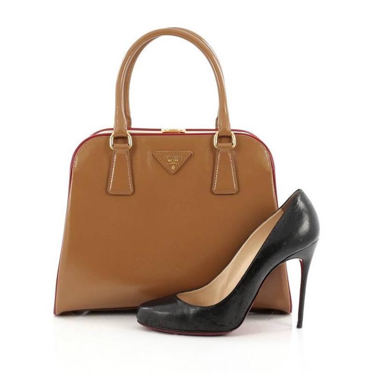 Prada Pyramid Top Handle Bag Vernice Saffiano Leather Medium at 1stDibs ...