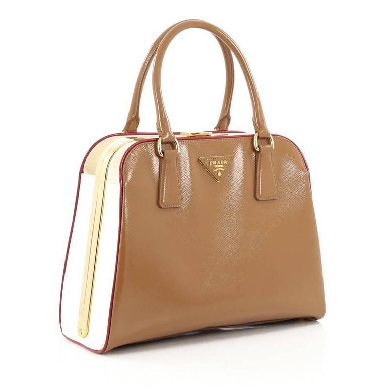 Prada Pyramid Top Handle Bag Vernice Saffiano Leather Medium at 1stDibs ...