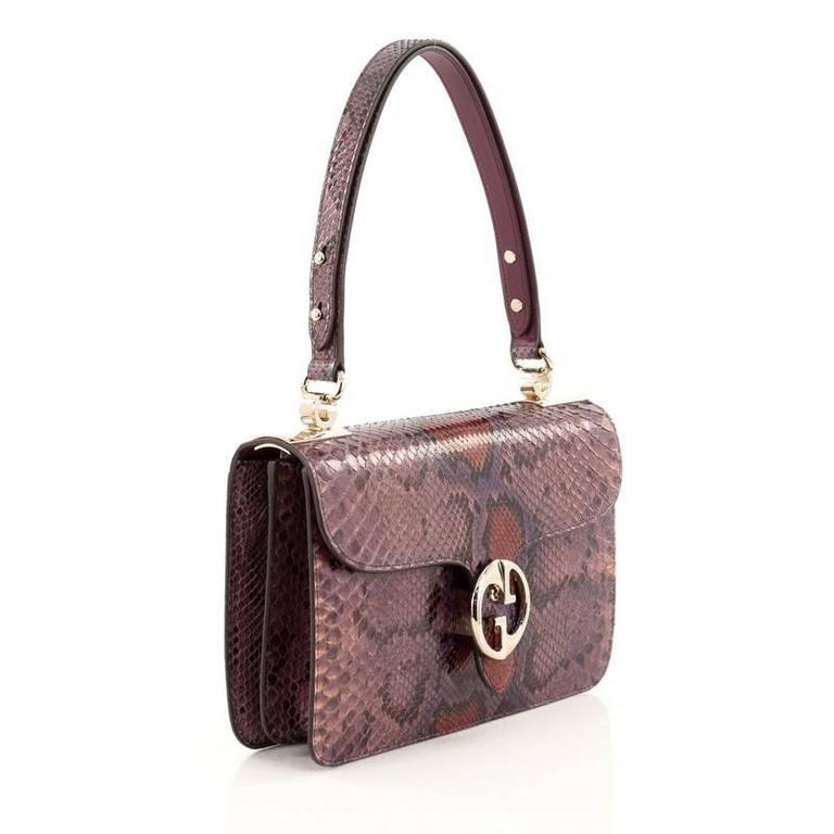 Gucci 1973 Flap Top Handle Bag Python Medium at 1stDibs