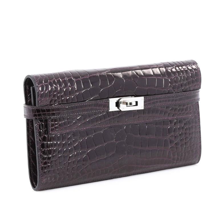 Hermes Kelly Wallet Shiny Alligator Long at 1stDibs