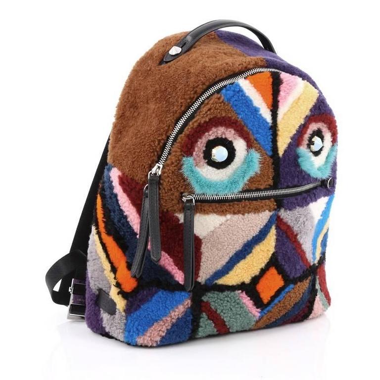 Fendi Bugs Backpack Multicolor Shearling with Fur at 1stDibs