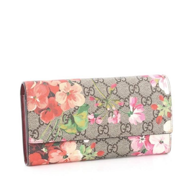 Gucci Continental Wallet Blooms Print GG Coated Canvas at 1stDibs