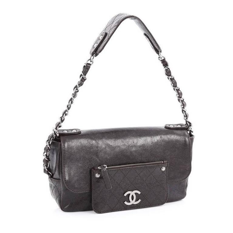 Chanel Pocket In The City Flap Bag Caviar at 1stDibs