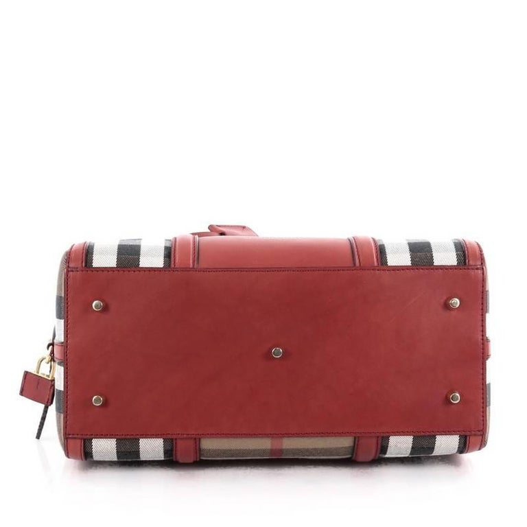 Burberry Alchester Convertible Satchel House Check and Leather Medium ...