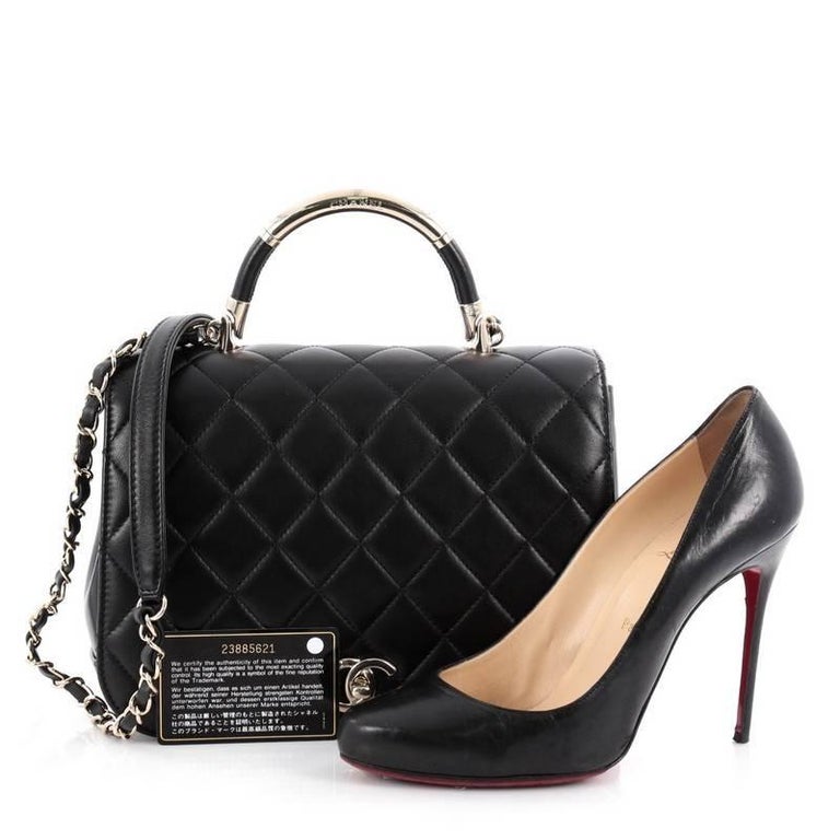 Chanel Carry Chic Flap Bag Quilted Lambskin Medium at 1stDibs