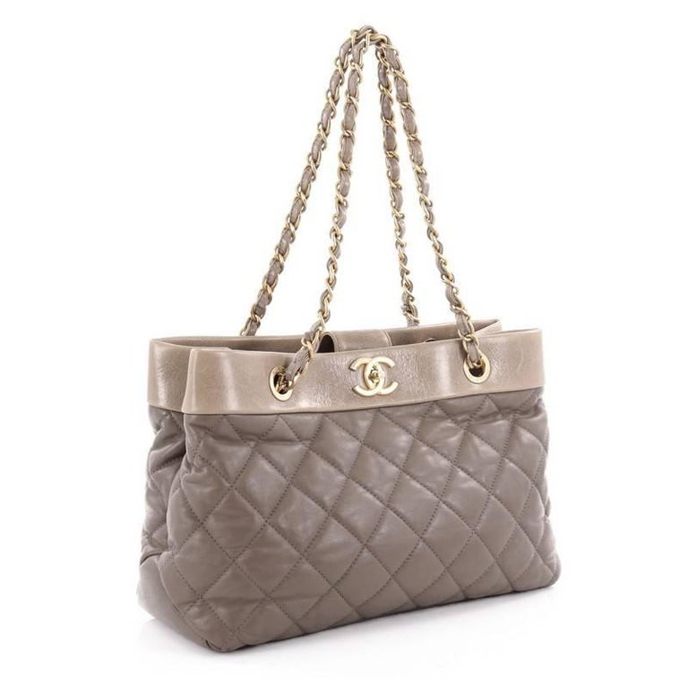 Chanel Soft Elegance Tote Quilted Distressed Calfskin Medium at 1stDibs