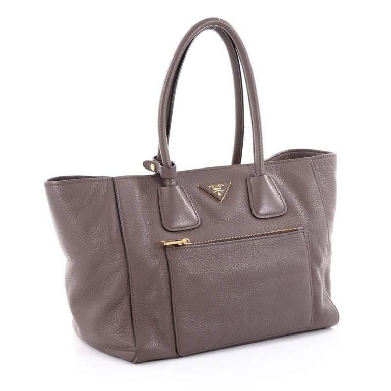 Prada Front Pocket Wing Convertible Tote Vitello Daino at 1stDibs