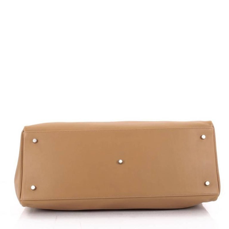 Hermes Kelly Relax Handbag Biscuit Swift with Palladium Hardware 50 at ...