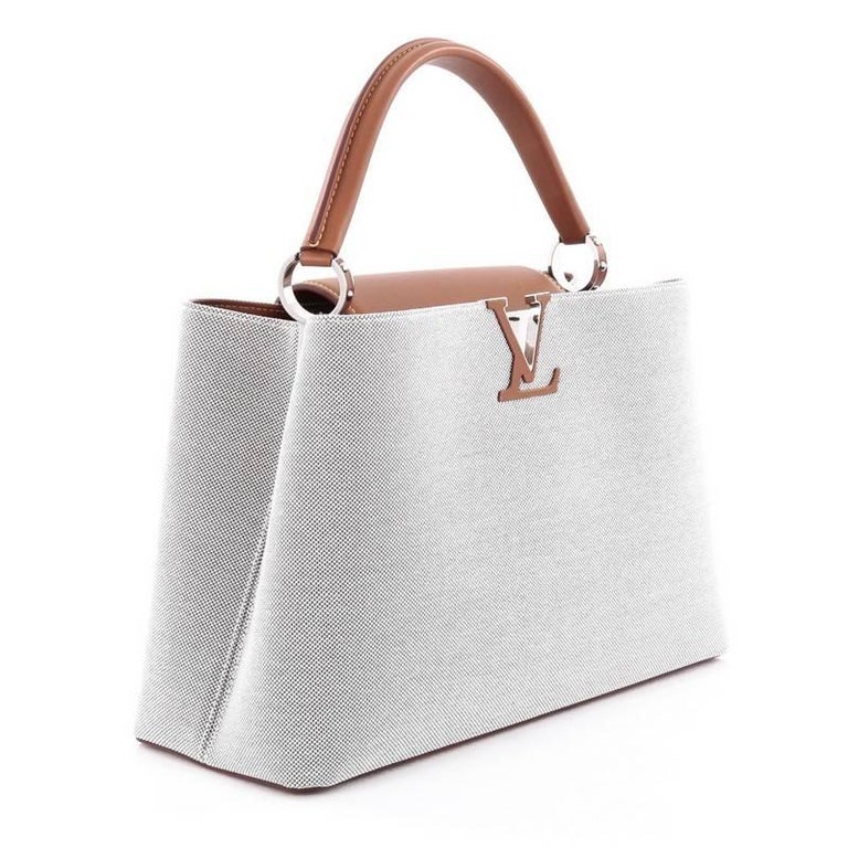 Louis Vuitton Capucines Handbag Canvas with Mateo Leather MM at 1stDibs ...