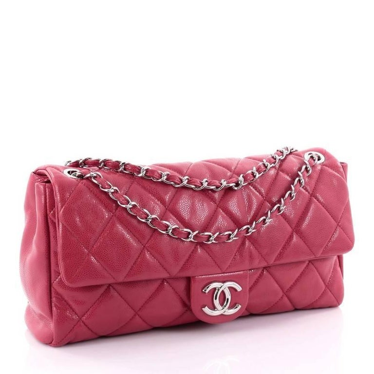 Chanel Nature Flap Bag Quilted Glazed Caviar Large at 1stDibs