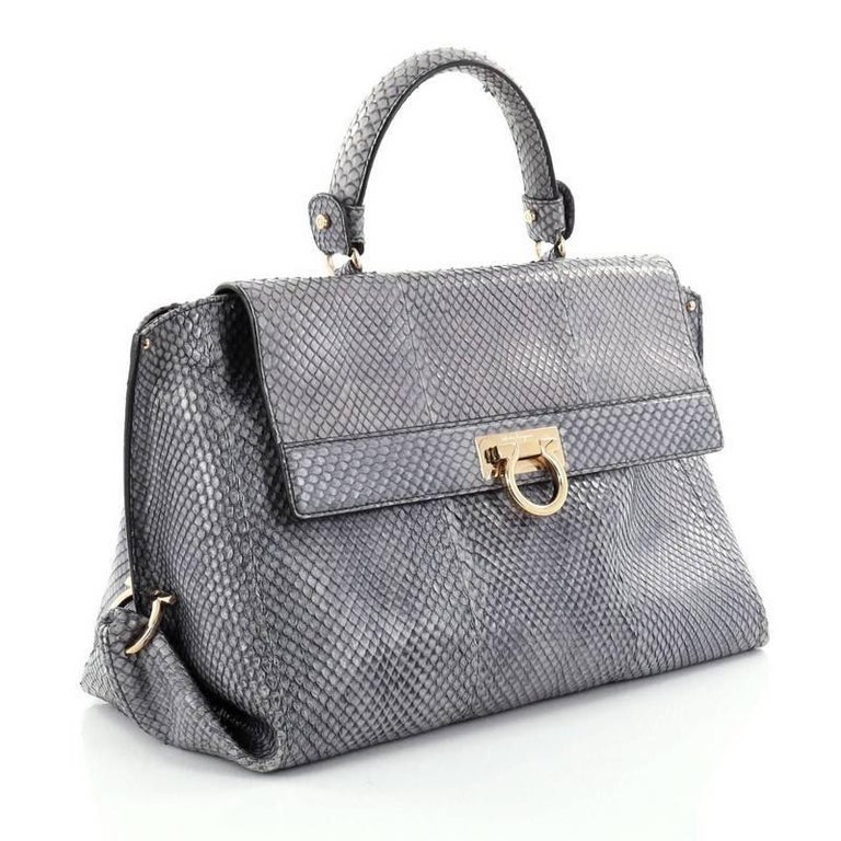 Salvatore Ferragamo Sofia Satchel Python Medium at 1stDibs