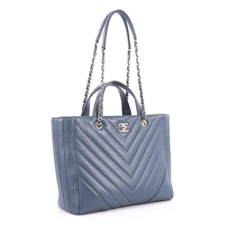 Chanel Statement Shopping Tote Chevron Calfskin Large at 1stDibs ...