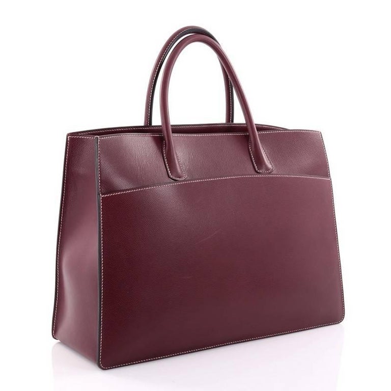 Hermes White Bus Handbag Leather 39 i at 1stDibs | hermes white bus bag ...