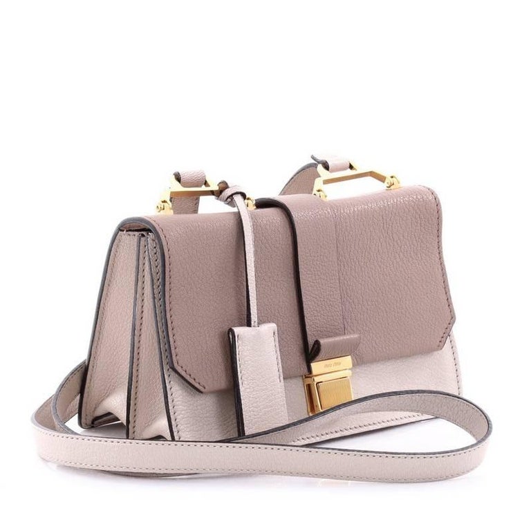 Miu Miu Bicolor Madras Shoulder Bag Leather Small at 1stDibs