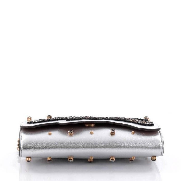 Gucci Broadway Tiger Chain Clutch Embellished Leather Mini at 1stDibs ...