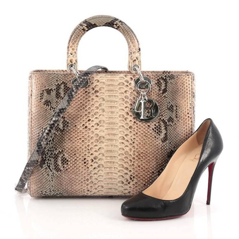 Christian Dior Lady Dior Handbag Python Large at 1stDibs