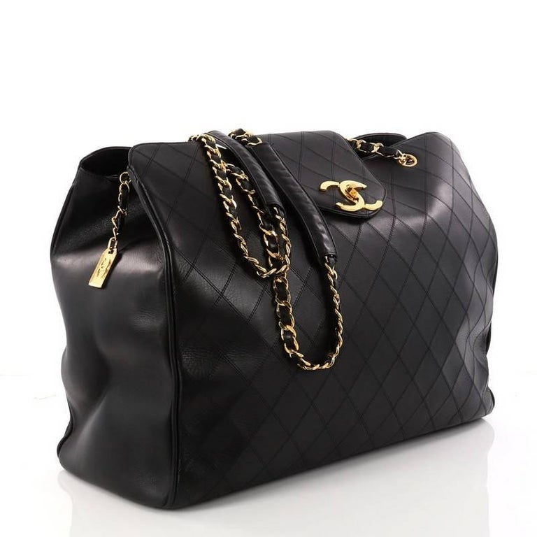 Chanel Vintage Supermodel Weekender Bag Quilted Leather Large at 1stDibs