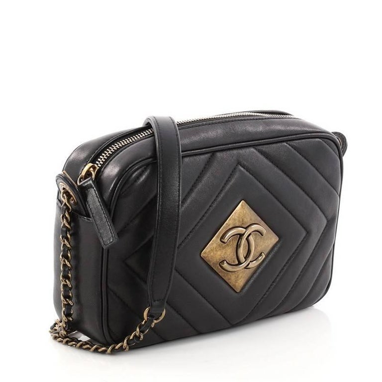 Chanel Pyramid CC Camera Bag Chevron Leather Small at 1stDibs | chanel ...