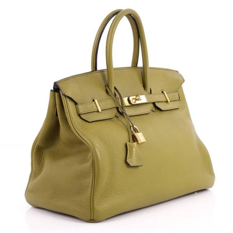 Hermes Vert Chartreuse Green Clemence with Gold Hardware 35 Birkin ...