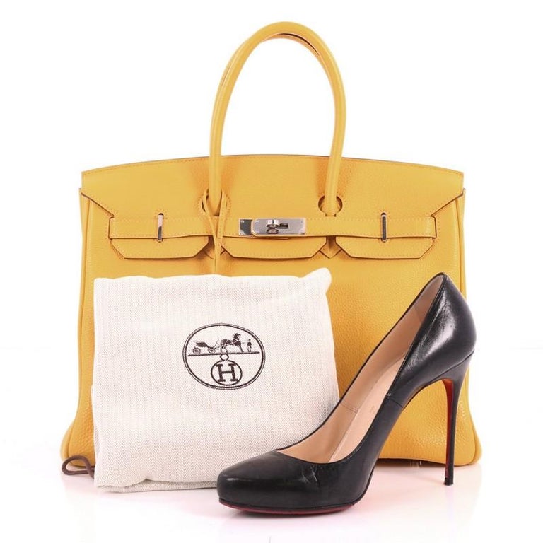 Hermes Birkin Handbag Soleil Togo with Palladium Hardware 35 at 1stDibs