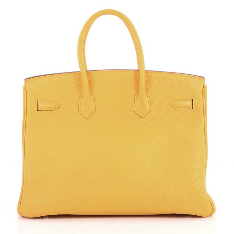 Hermes Birkin Handbag Soleil Togo with Palladium Hardware 35 at 1stDibs