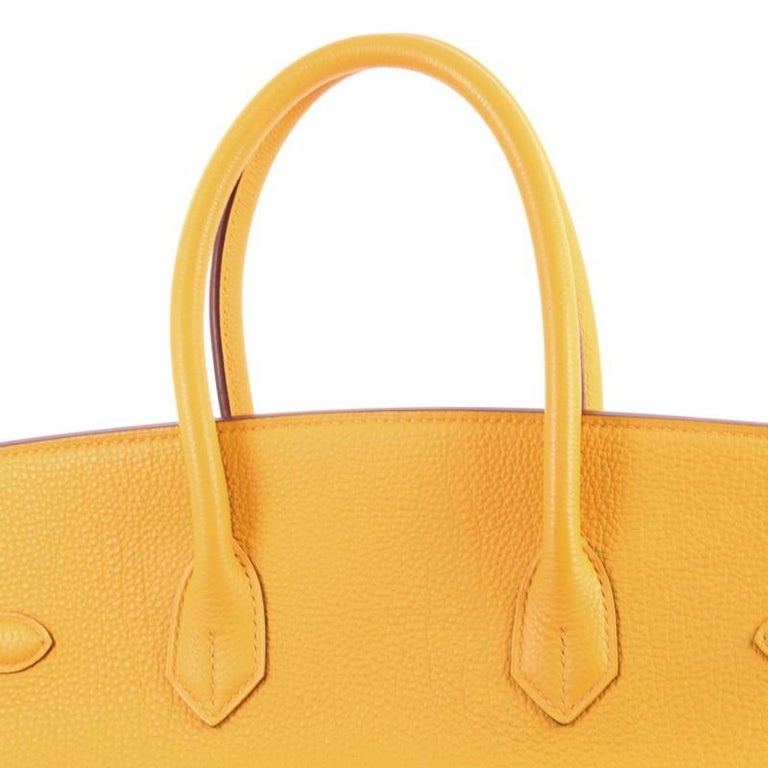 Hermes Birkin Handbag Soleil Togo with Palladium Hardware 35 at 1stDibs