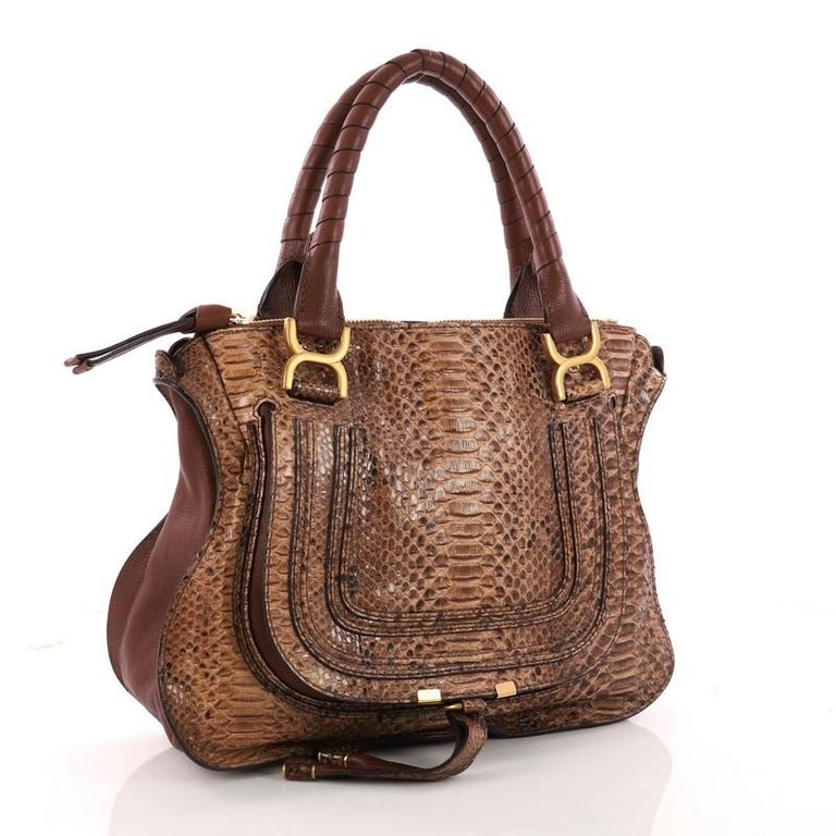 Chloe Marcie Shoulder Bag Python Medium at 1stDibs
