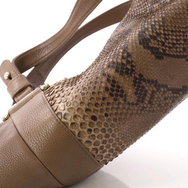 Gucci Python And Leather Greenwich Tote at 1stDibs