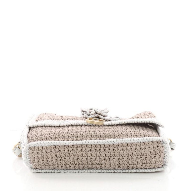 Chanel Camellia Crochet Flap Bag Fabric Small at 1stDibs | chanel ...