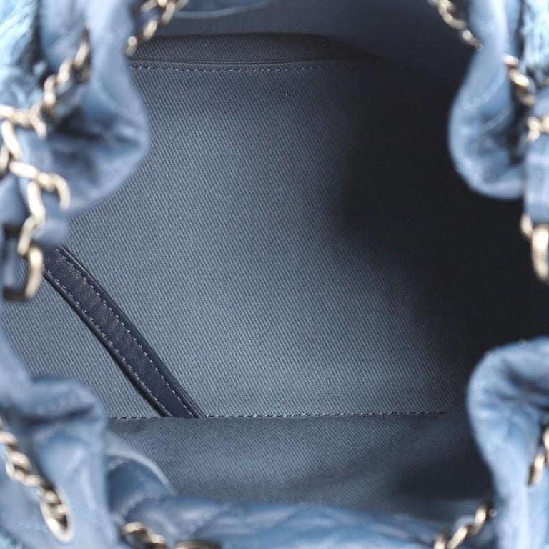 Chanel Drawstring Charm Bucket Bag Fringe Denim at 1stDibs