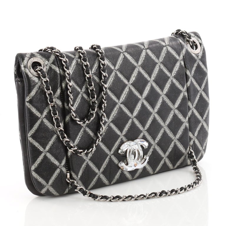 Chanel Crystal CC Chain Flap Bag Hand Painted Leather Small at 1stDibs ...