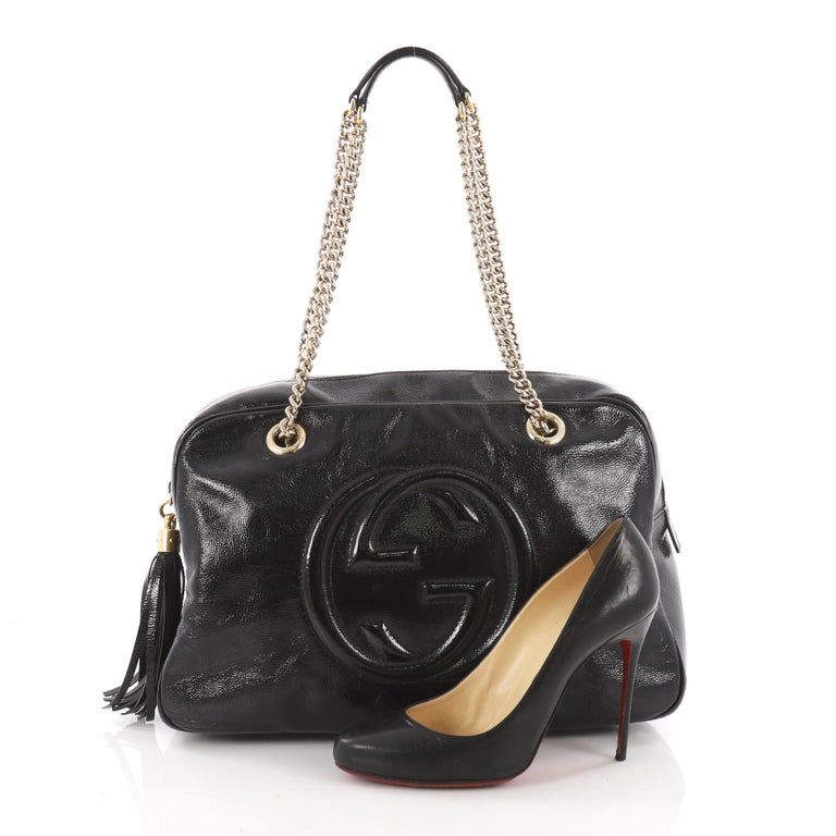 Gucci Soho Chain Zipped Shoulder Bag Patent Medium at 1stDibs