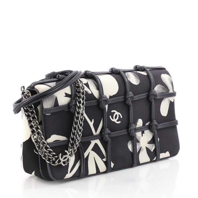 Chanel Net Chain Flap Bag Printed Satin Medium at 1stDibs | chanel net bag