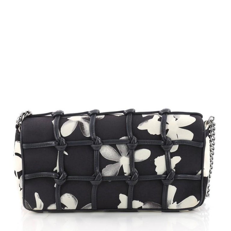 Chanel Net Chain Flap Bag Printed Satin Medium at 1stDibs | chanel net bag