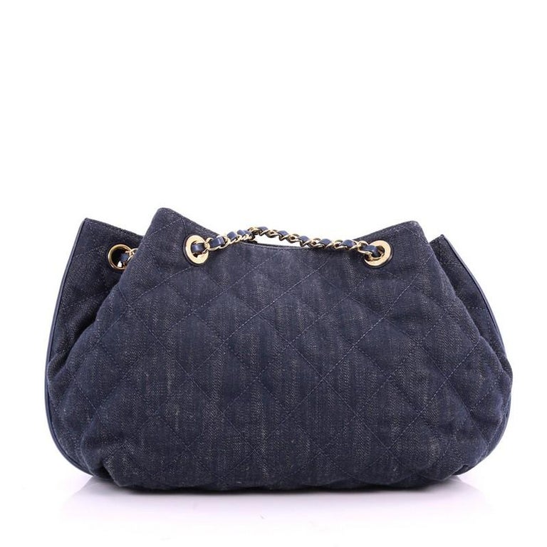 Chanel Drawstring Shoulder Bag Quilted Denim and Aged Calfskin Medium ...