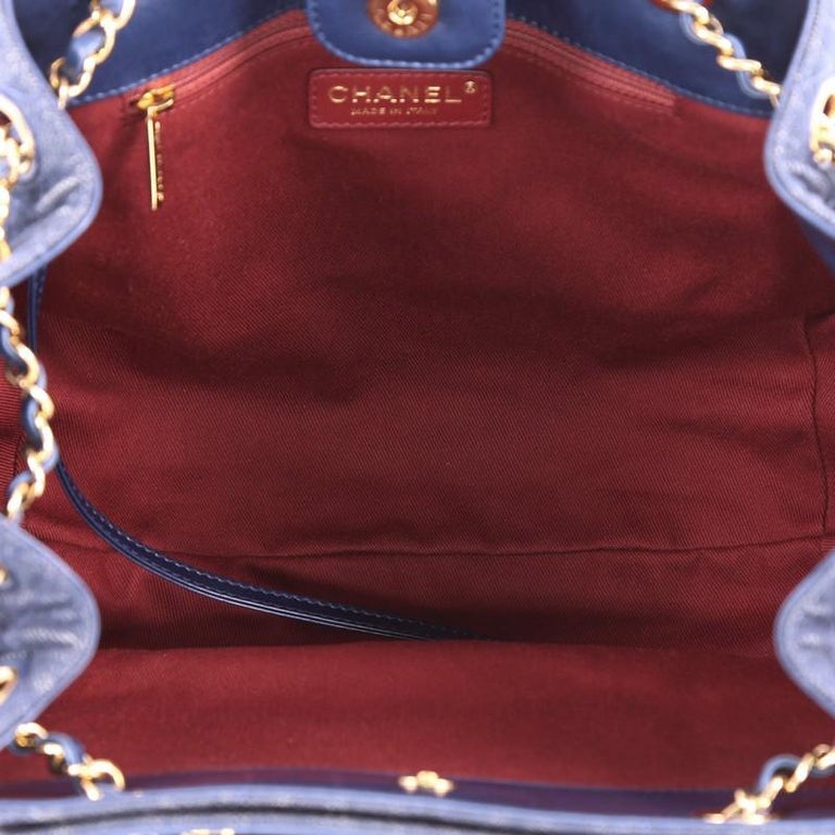 Chanel Drawstring Shoulder Bag Quilted Denim and Aged Calfskin Medium ...