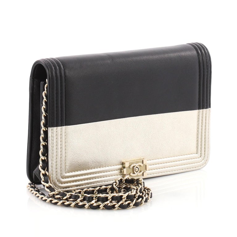 Chanel Bicolor Boy Wallet on Chain Calfskin at 1stDibs