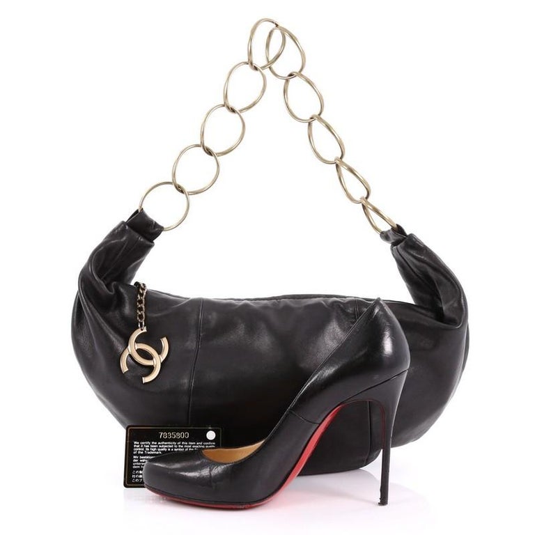 Chanel Chain Link Strap Hobo Lambskin Large at 1stDibs