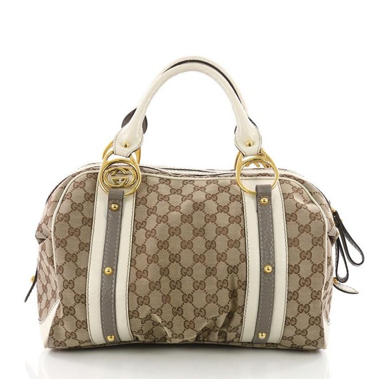 Gucci Interlocking Boston Bag GG Canvas Medium at 1stDibs